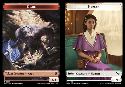 MTG Commander MKM TOKEN Ogre #0014 Human #0002 PLAYSET 4X X4 | eBay