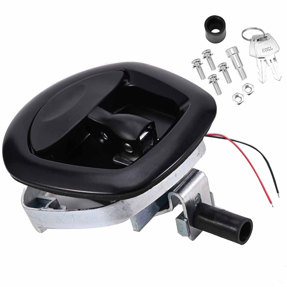 Black Power Operated Central Locking Handle Whale Tail Lock Recessed ...