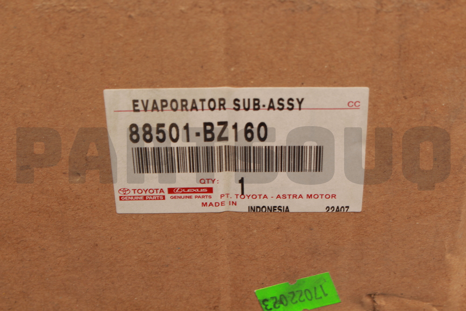 88501BZ160 Genuine Toyota COOLER, EVAPORATOR 88501-BZ160 | eBay