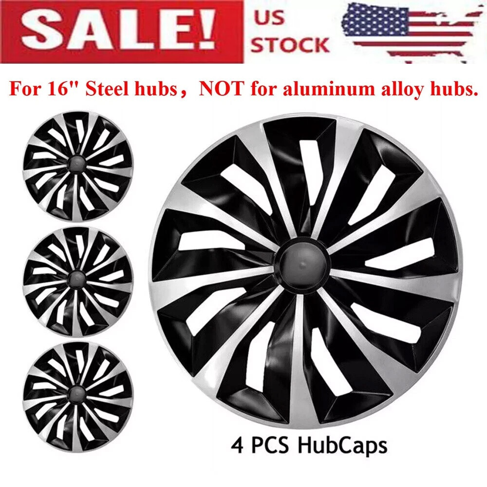 4X 16" Inch Wheel Covers Snap On Full Hub Caps Fit for R16 Tire & Steel ...