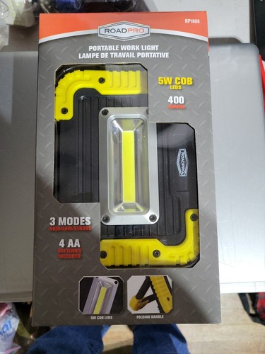 Roadpro RP1808 Work Light Portable, 5 W Cob LEDS 400 LUMEN 3-Modes ...