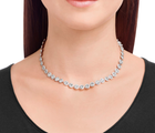 Swarovski Una Angelic Tennis necklace Round cut, White, Rhodium plated ...