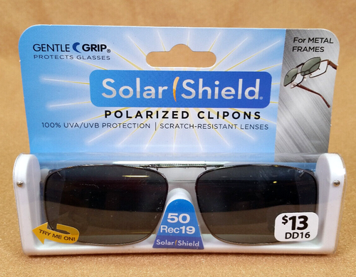 SOLAR SHIELD Women's Polarized Metal Eyeglass Frame ClipOns Gray ...