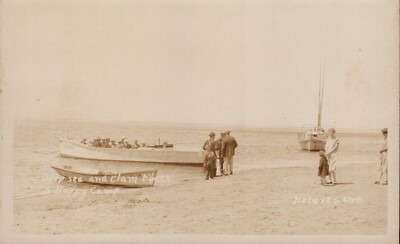 Deep Sea and Clam Boats Happy Camp Netarts Oregon RPPC Postcard NOKO ...
