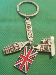 LONDON England flat metal charms Souvenir keyring key chain keychain | eBay