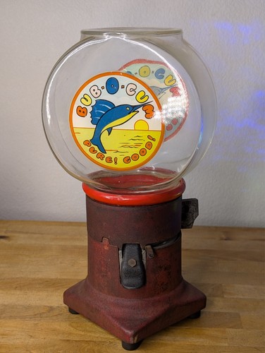RARE VINTAGE VENDEX #520 FISH BOWL GUM BALL MACHINE(BUB-O-GUM) ONE CENT ...
