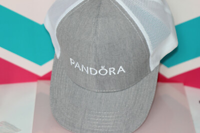 NEW PANDORA JEWELRY Embroidered baseball cap adjustable vented GREY ...