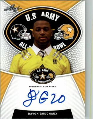 2014 DAVON GODCHAUX Leaf US Army Autograph Rookie Auto RC LSU | eBay