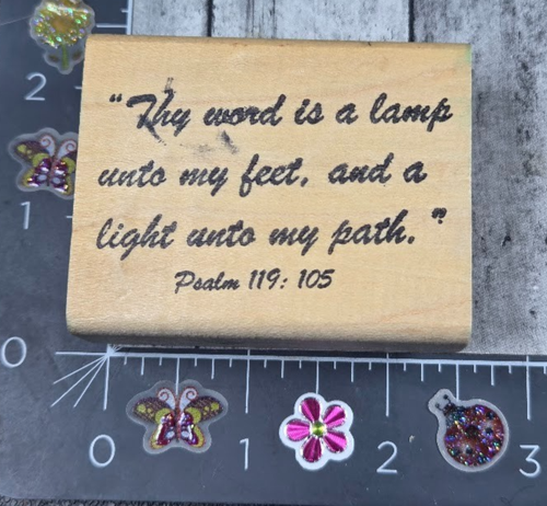 Thy Word Lamp Unto My Feet Psalm 119 Rubber Stamp Wood #U93 | eBay