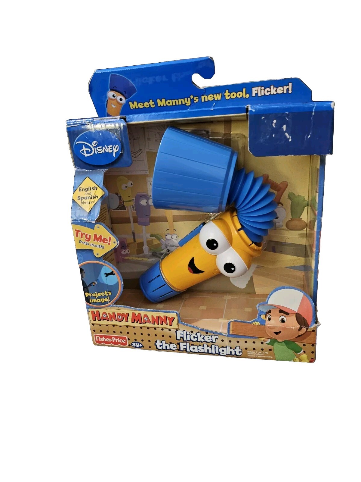 New- 2008 Mattel Disney Handy Manny 8” Flicker Flexible Flashlight Toy ...