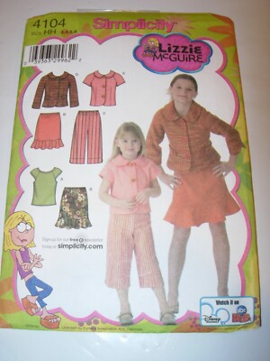 GIRLS CHILDS UNCUT SIMPLICITY 4104 Sewing Pattern SKIRT JACKET PANTS ...