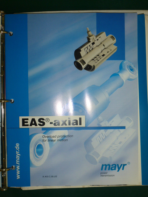 MAYR TORQUE LIMITING CLUTCHES, SHAFT COUPLINGS, SAFETY BRAKES, 3 RING BINDER | eBay