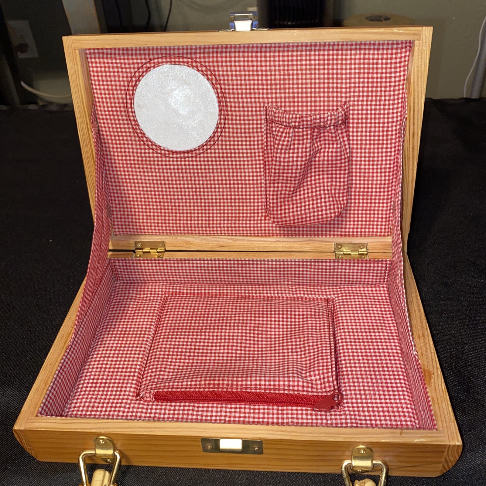 Cigar Box Purse Wood “Silver Screen” Bamboo Handle Ex… - Gem