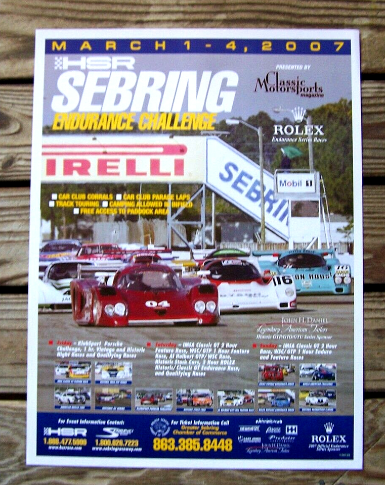 2007 HSR Sebring Endurance Challenge Poster from Sebring International ...