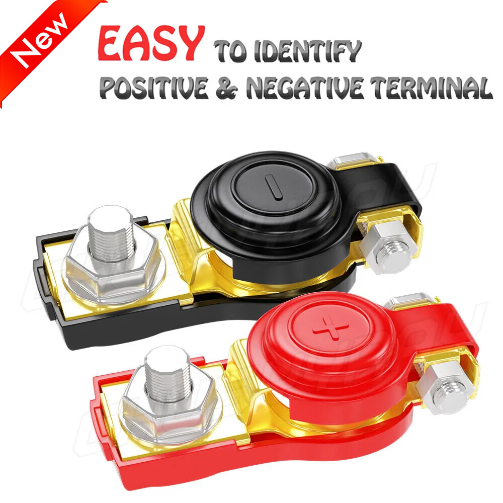 Negative & Positive Auto Battery Cable Terminal Top Post Connector For ...