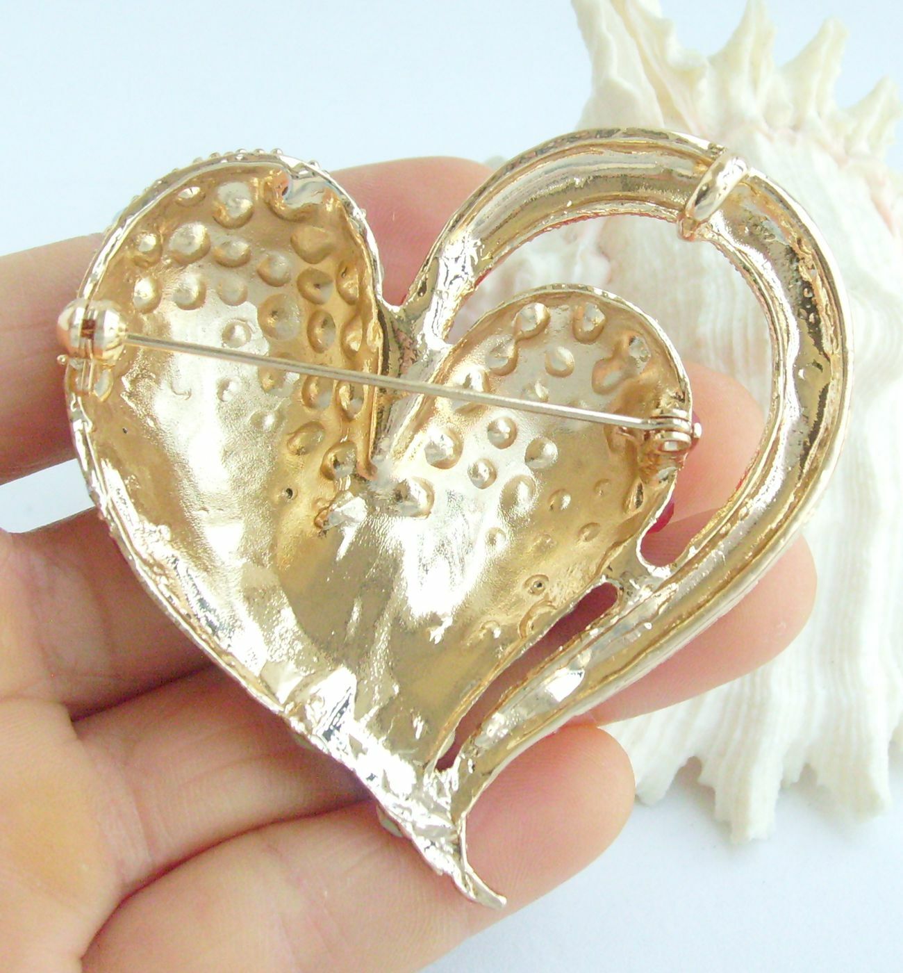 Sweet Love Heart Brooch Pin Pendant Rhinestone Crystal EE04817 | eBay