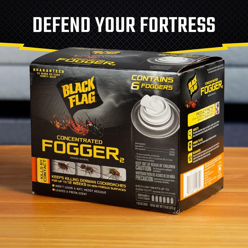 6 Can Fogger Bomb Insect Killer Bug Flies Roach Spider Indoor Bed Kill ...