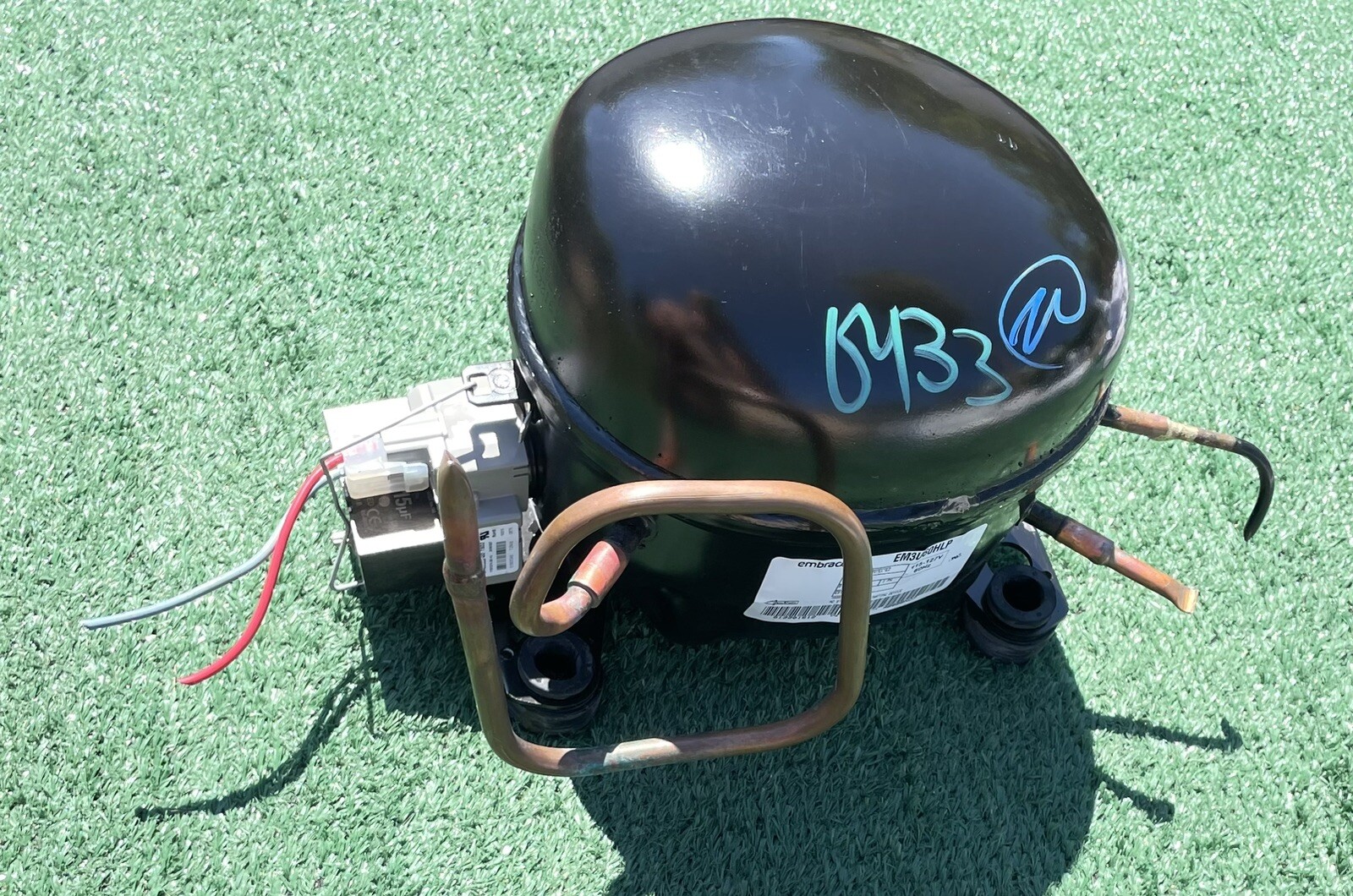 OEM Compressor EM3U60HLP 1/4 HP,623 BTU From Kenmore Refrigerator 253. ...