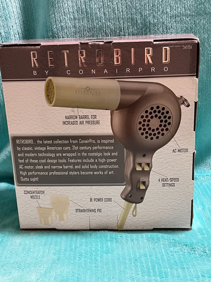 Conair Pro 1875 Watt Retro Bird Hair Blow Dryer Concentrator ...