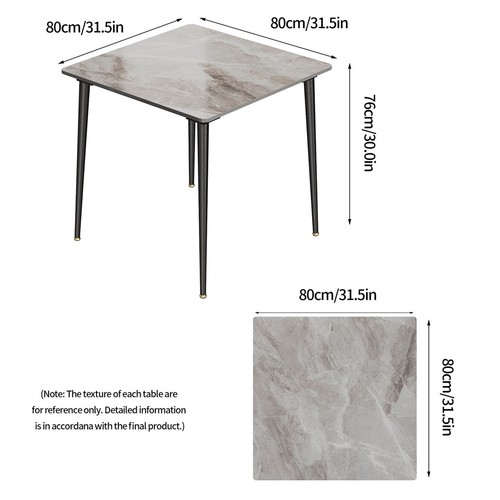 Deluxe Square Table Kitchen Eating Table Anti Scratch Glossy Marble Top ...