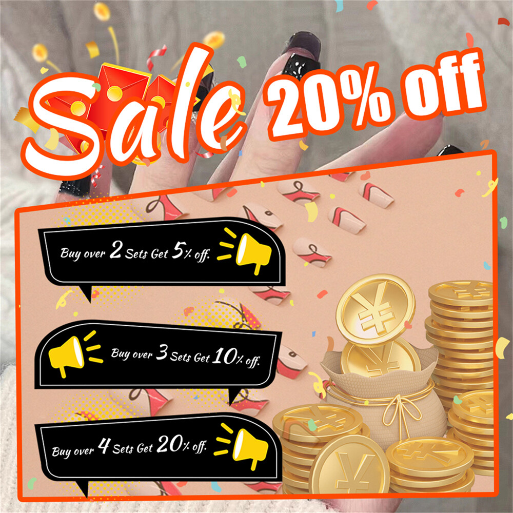 Short Almond Press-On False Nail Soild Ocean Stars Shell Delicate ...