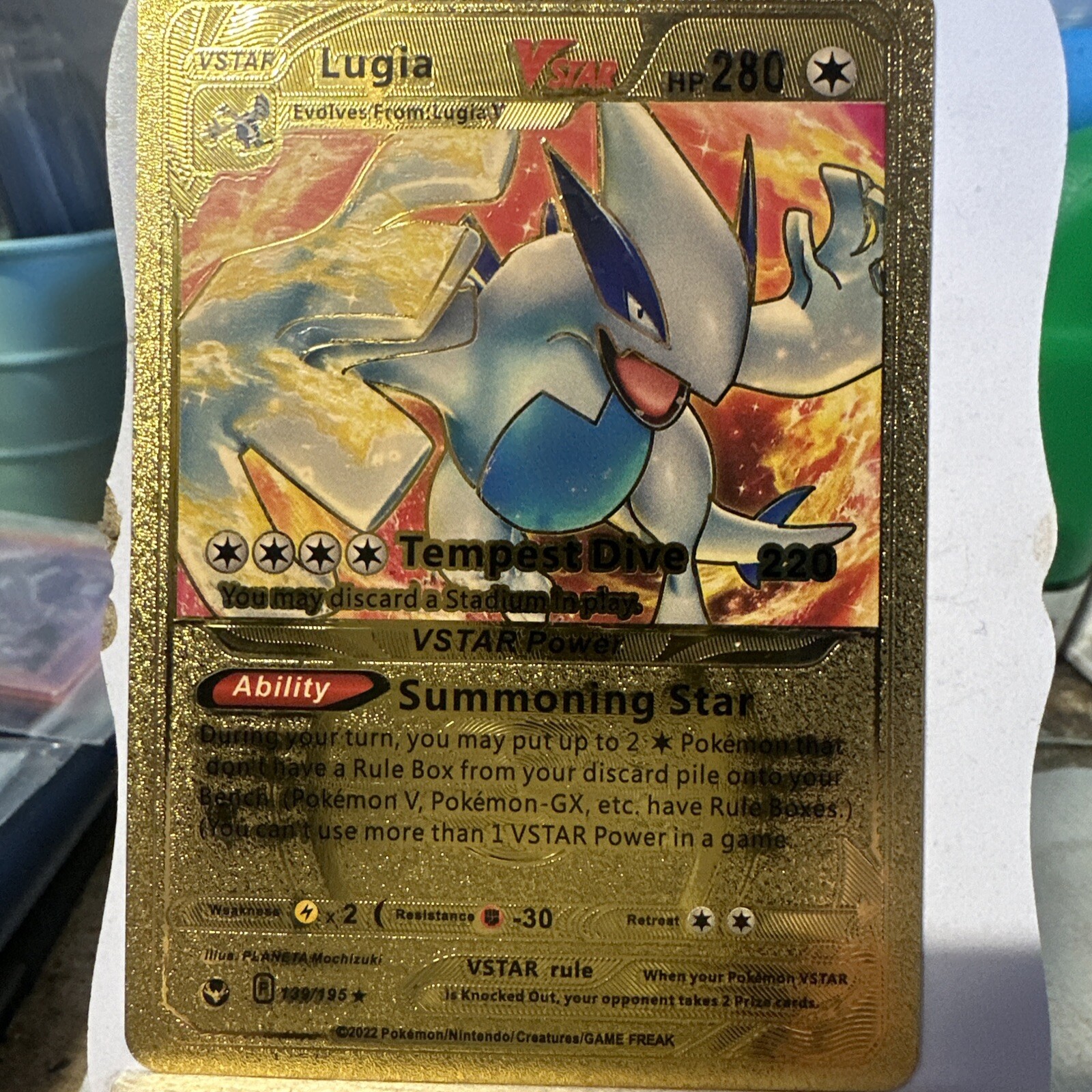 Pokemon - Lugia V Star - Gold Foil - Fan Art Card | eBay