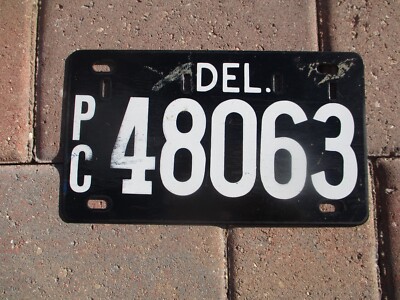Delaware Porcelain PC license plate # 48063 | eBay