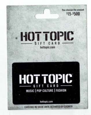 Hot Topic Gift Card - Music, Pop Culture - on Backing - Collectible ...