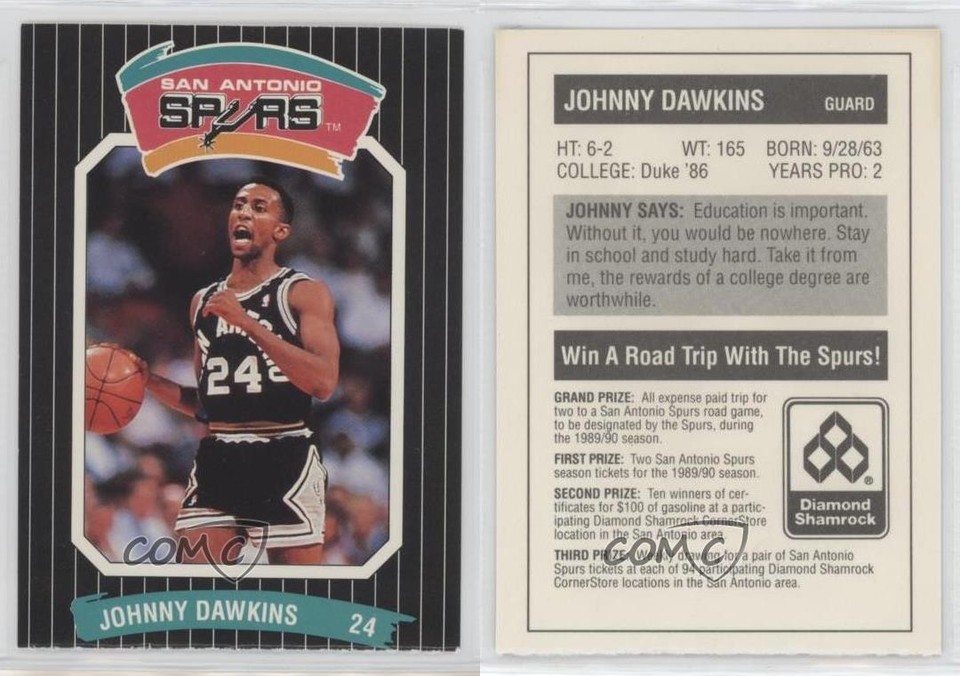 1988-89 Diamond Shamrock San Antonio Spurs Police Johnny Dawkins 8d2 | eBay