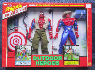 SPIDER-MAN ADVENTURE HERO 2-PACK Outdoor Heroes FISHERMAN/ARCHER Toy ...
