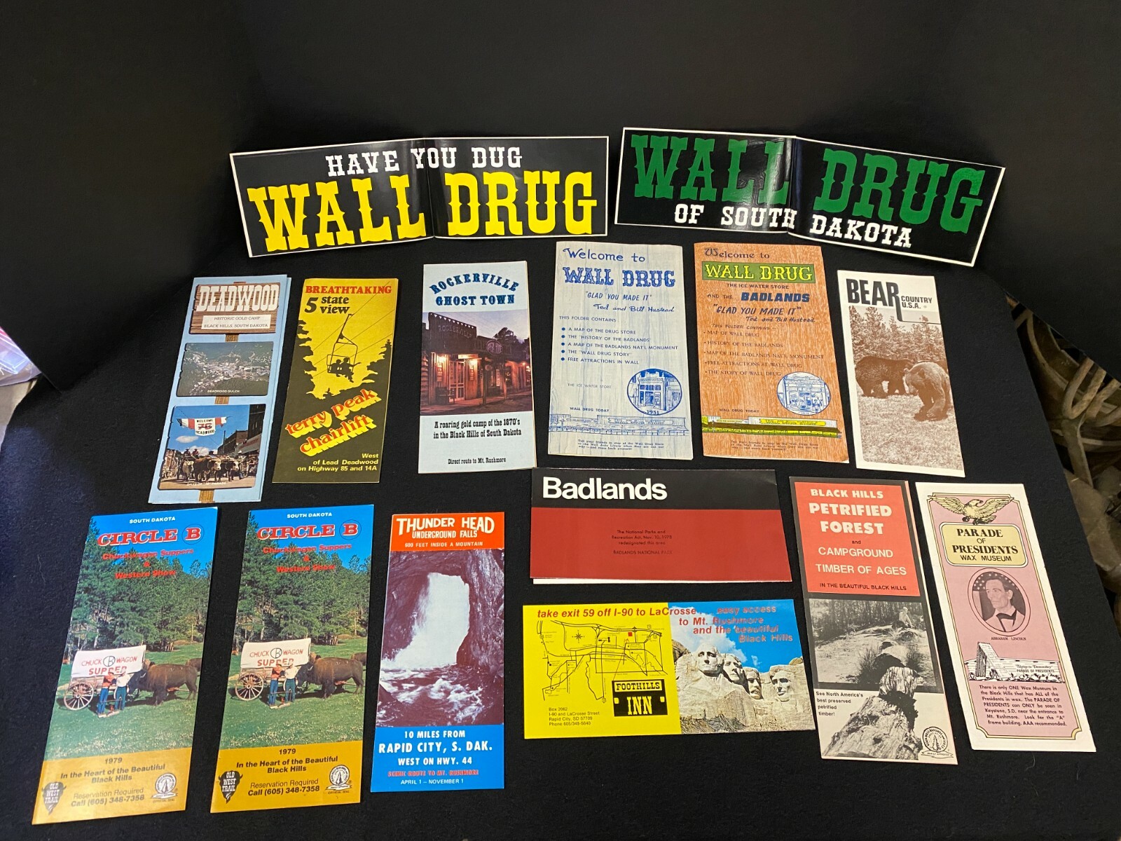 Vintage Brochures South Dakota Bear Country Wall Drug Bumper Stickers ...