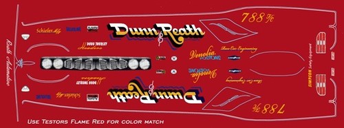 Dunn & Reath Barracuda Drag NHRA 1/18th Scale Waterslide Decals | eBay