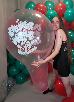 1 x Cattex 32" LONGNECK HERLOONS-LOGO Riesenballon *PURPLE & PINK PEACE ...