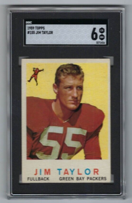 1959 Topps football card #155 Jim Taylor Green Bay Packers graded SGC 6 ...