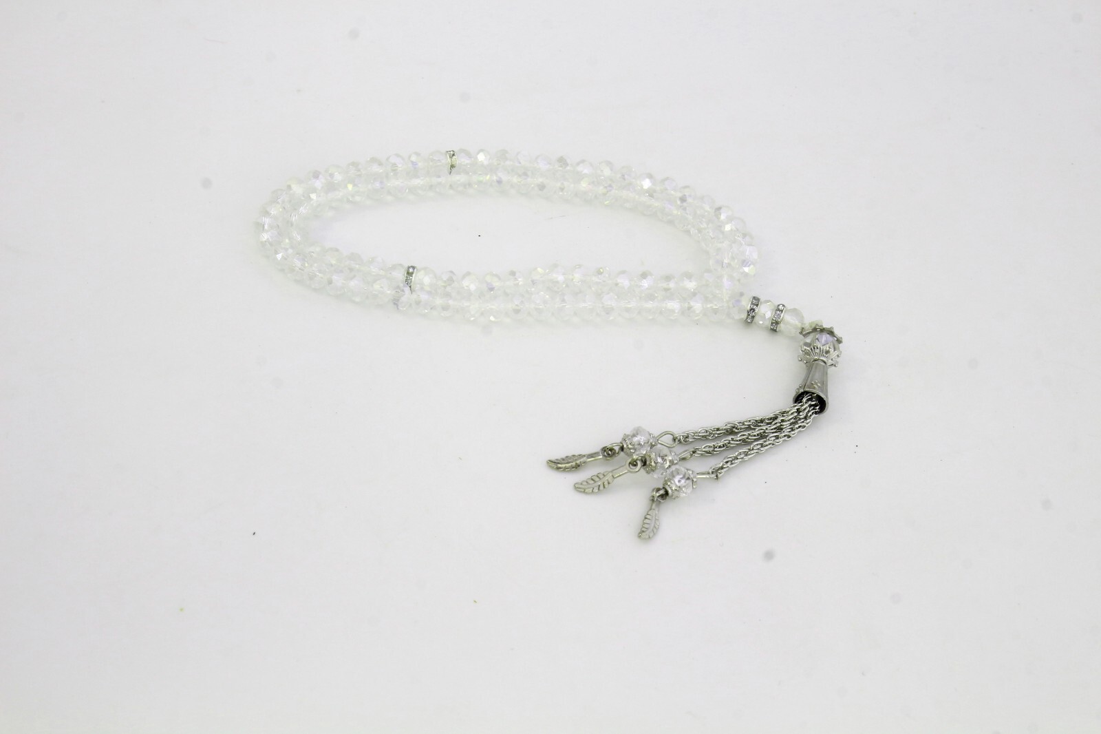 CLEAR Crystal Style Tasbih Islamic Prayer 99 Beads Rosary Tasbeeh Tasbi ...