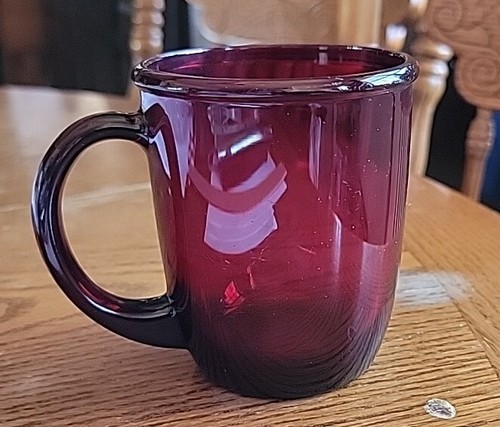 Arcoroc France ~ Ruby Red Glass Coffee Mug /Tea Cup ~ Made in France | eBay