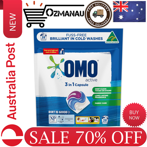 New OMO Active 3 in 1 Laundry Capsules 28 Capsules | Free Shipping | AU ...