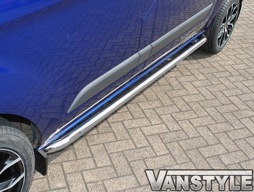 FITS FORD TRANSIT CUSTOM 12-18 SPORT SIDE BARS LWB POLISHED STAINLESS ...
