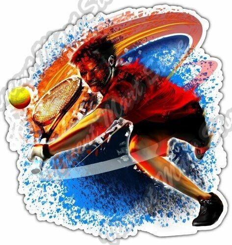 Tennis Hit Fire Player Racket Sport Fitness Car Bumper Vinyl Sticker ...