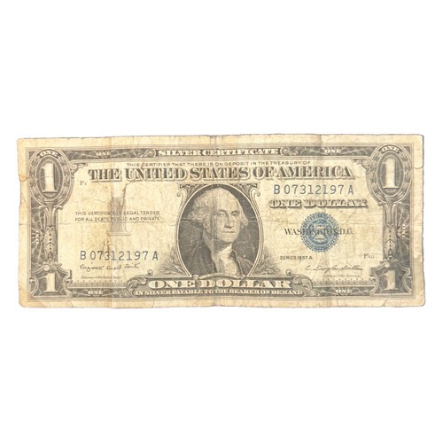 1957 Series $1 One Dollar Blue Seal Note - Silver Certificate ...
