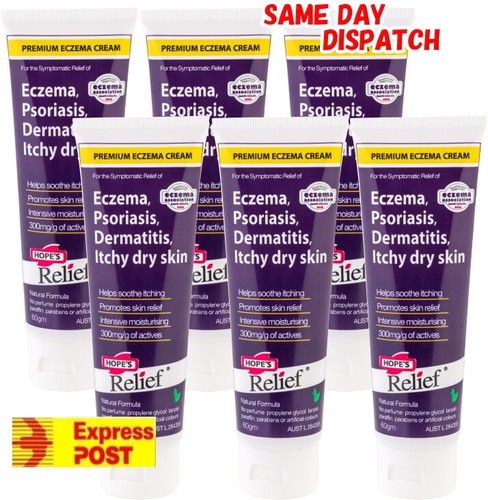 6x Hopes Relief Cream 60g Premium Natural Relief Eczema Psoriasis Hope ...
