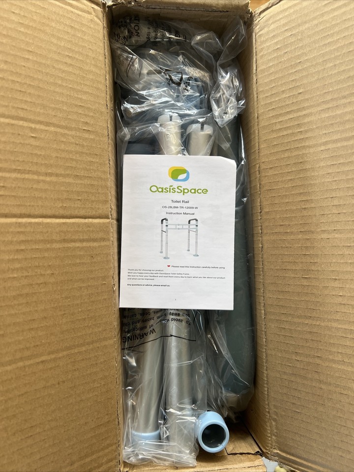Oasis Space Toilet Safety Rail Stand Alone Adjustable Width Heavy Duty ...