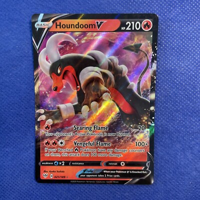 Houndoom V 021/189 - Darkness Ablaze - Ultra Rare Pokemon Card - NM | eBay