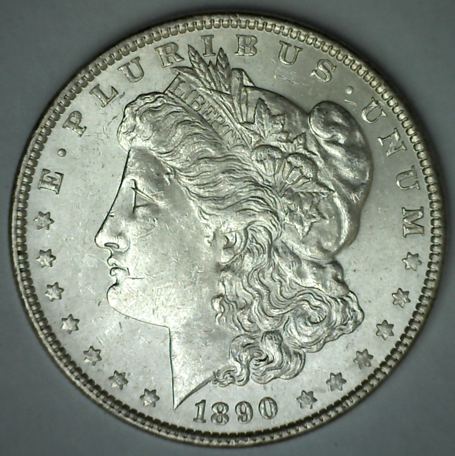 1890 Morgan BU Silver One Dollar United States Coin Philadelphia $1 ...