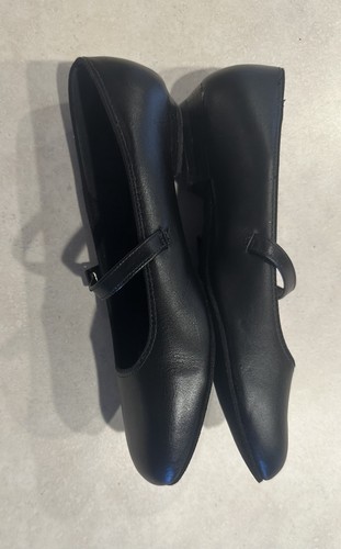 Tic Tac Toes Leather Dance Shoes Womens Size 9 W 9W Mary Janes Black ...