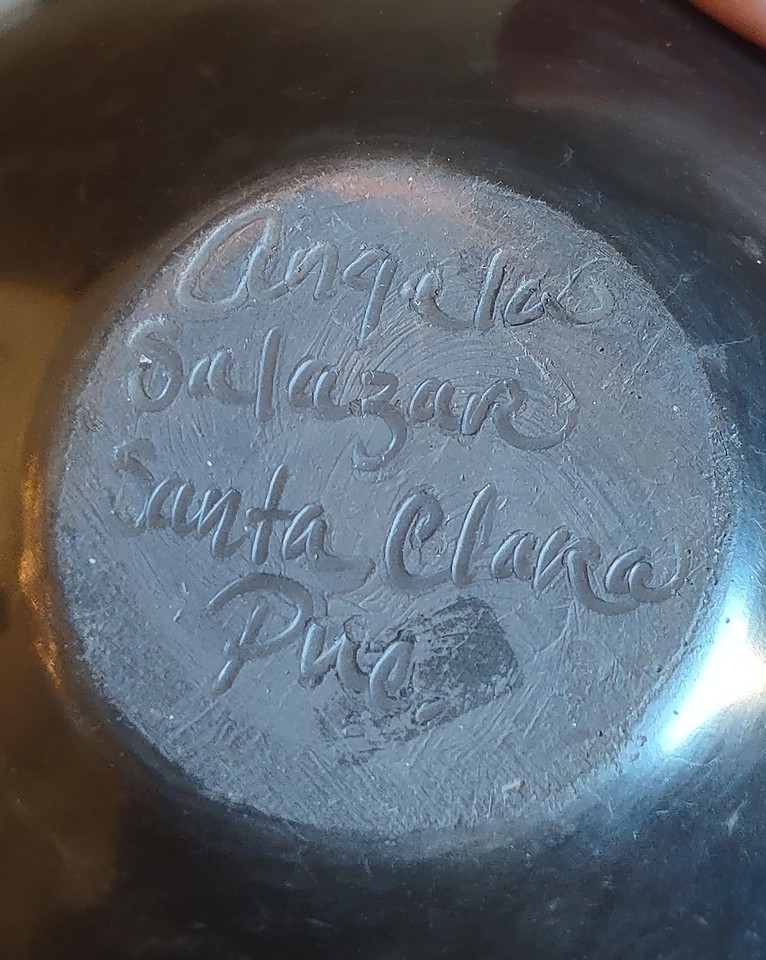Angela Salazar Santa Clara Native American Pueblo Pottery Vase Signed 5 ...