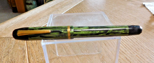 Vintage Green Marble Celluloid Fountain Pen. Sliver Palladium Nib ...