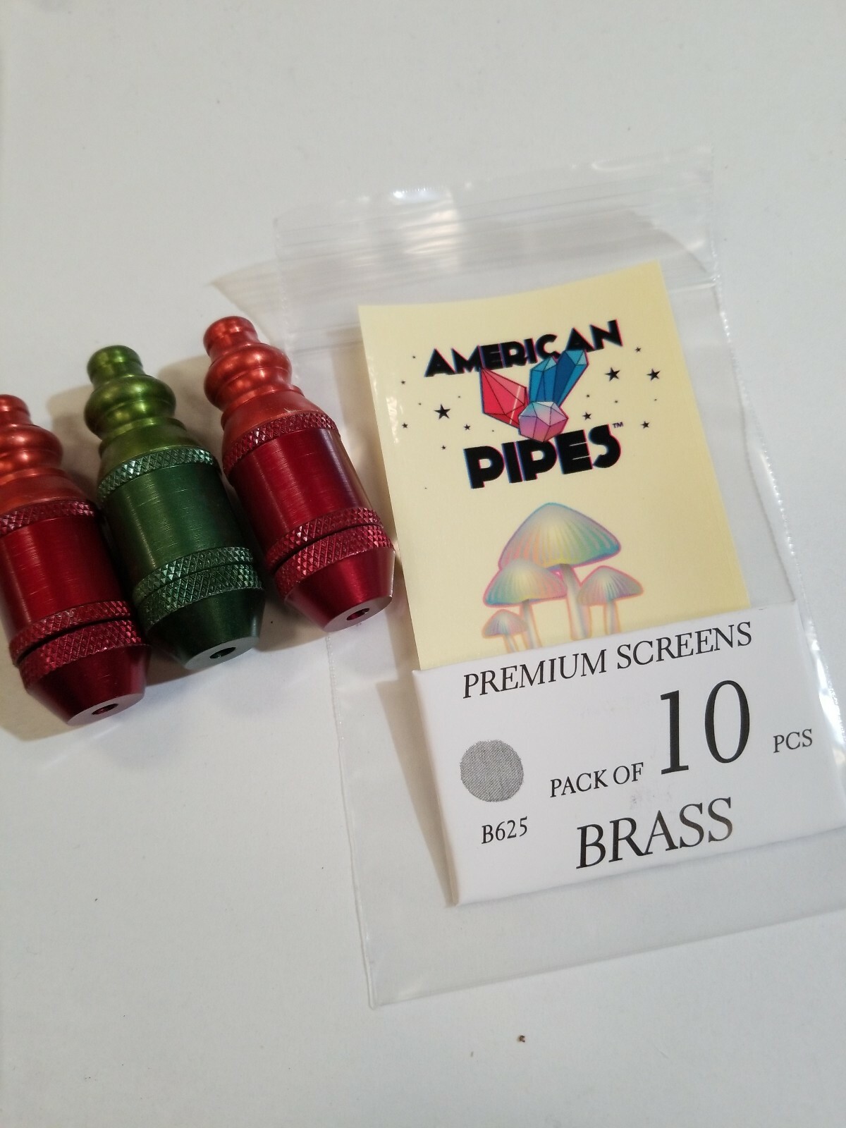 Set of 3 anodized american pipes with brass screens | eBay