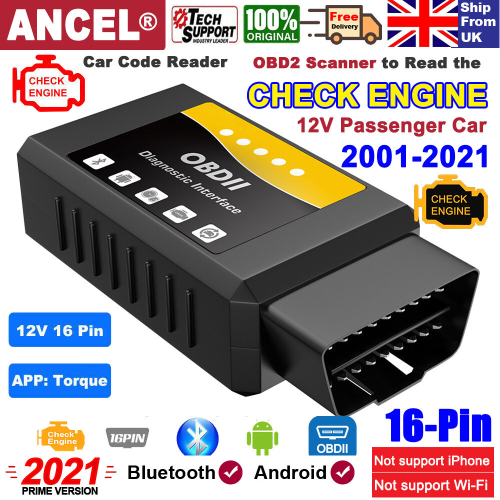 ANCEL Car OBD2 Scanner Code Reader ENGINE EML Diagnostic Tool Bluetooth ...