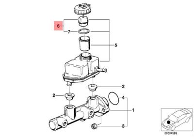 Genuine BMW E38 E39 Brake Master Cylinder/Expansion Tank Lock OEM ...